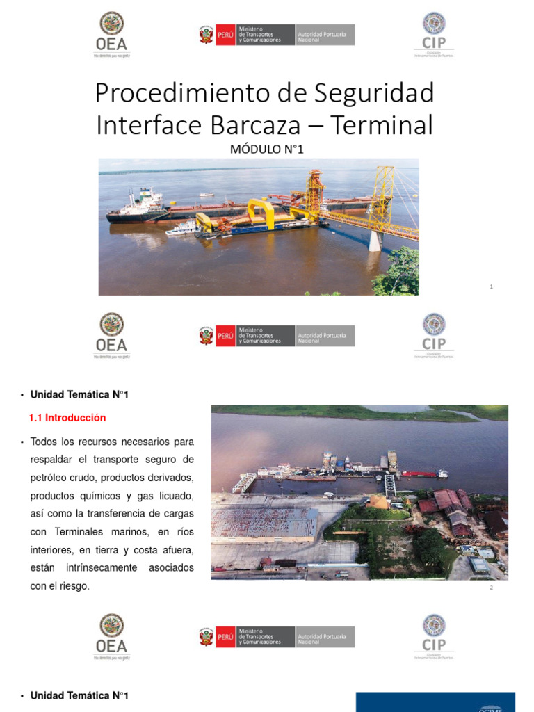 MODULO N°1 - Procedimiento de Seguridad Interfase Buque - Terminal | PDF | Remolcador | Envío