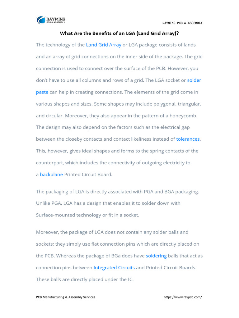 What Are The Benefits of An LGA (Land Grid Array) | PDF | Printed ...