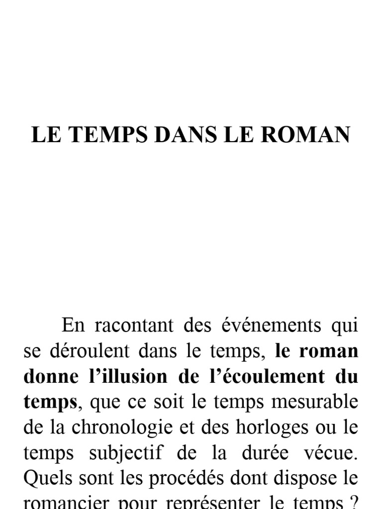 Les procédés du temps dans le roman | PDF | Romans | Mémoires