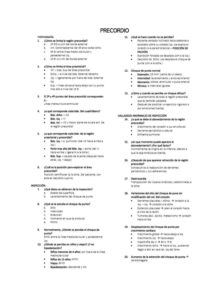4. PRECORDIO | PDF | Corazón | Ventrículo (corazón)