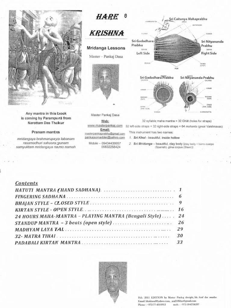 Mridanga Lessons & Mantras Guide | PDF | Hand | Indian Poetics