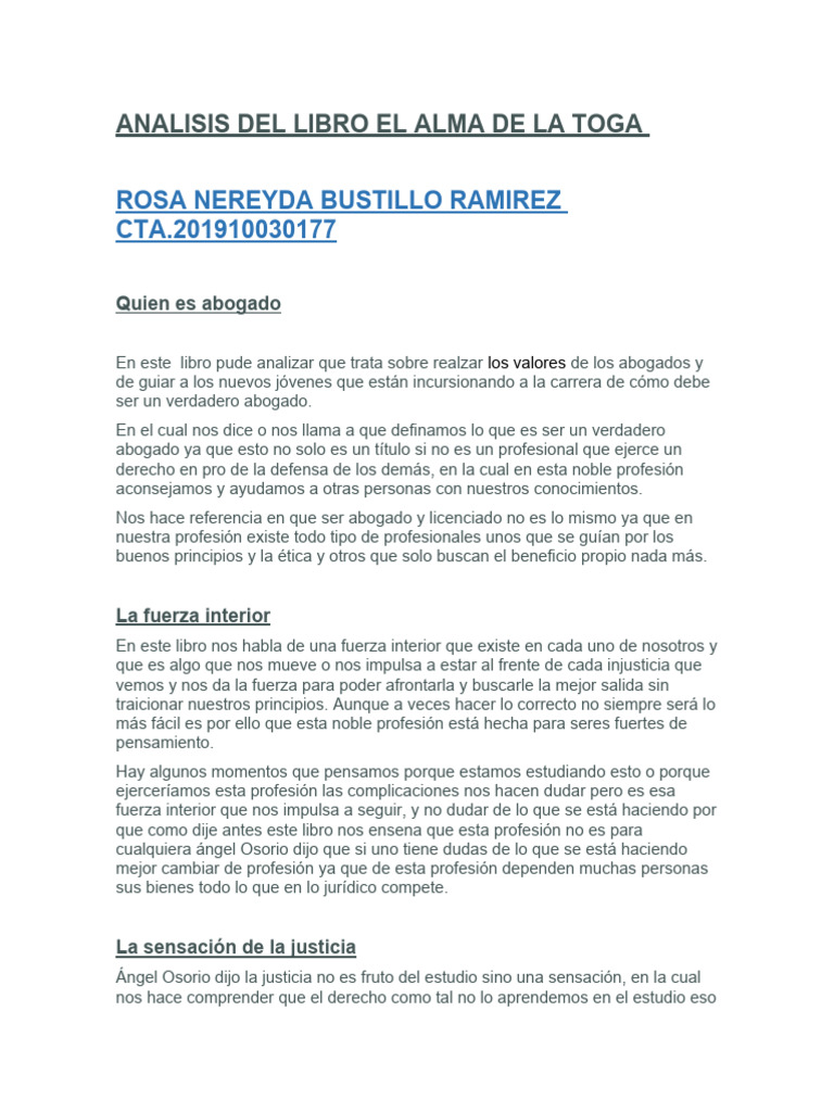 Analisis Sobre El Libro de Una Toga | PDF | Justicia | Crimen y violencia