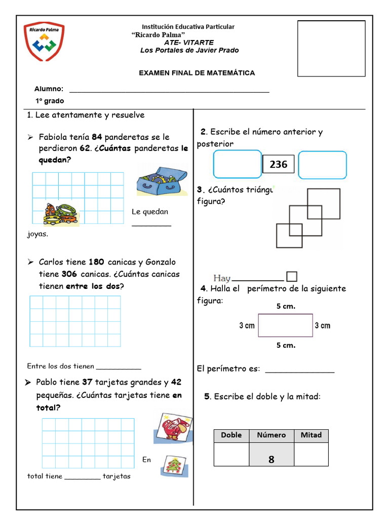 Examen Final de Matematica | PDF