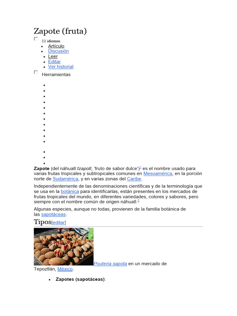 El Zapote | PDF | Flora | Fruta