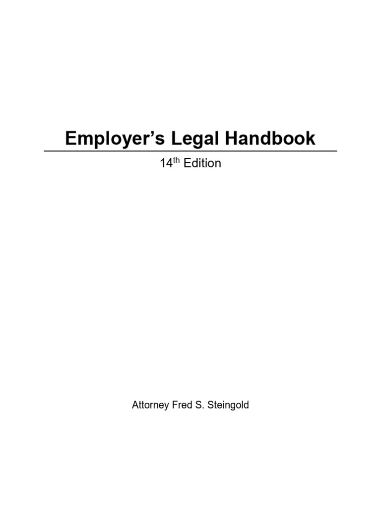 Legal Handbook | PDF | Employment | Sexual Harassment