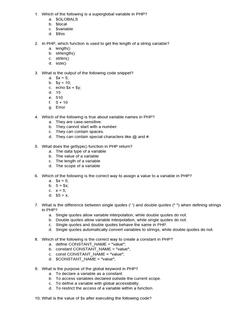 Quiz IPT | PDF | Php | Variable (Computer Science)