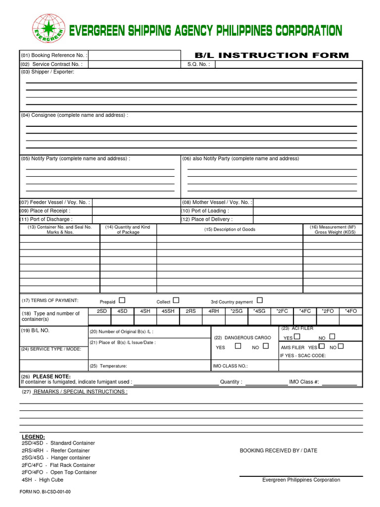 BL Instruction | PDF | Freight Transport | Supply Chain Management