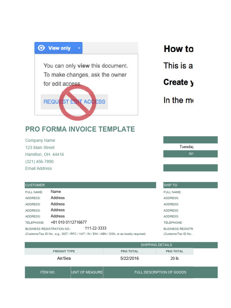 IC Google Pro Forma Invoice Template | PDF | Invoice | Value Added Tax
