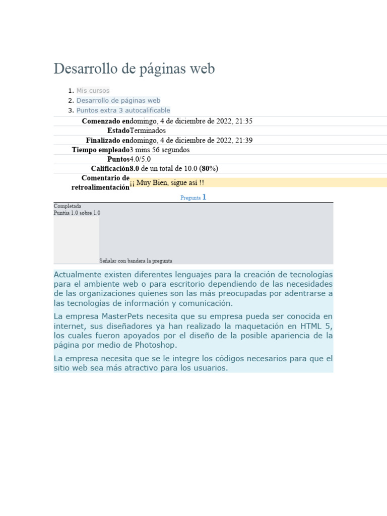 Autocalificable 3 Desarrollo Web | PDF | Página web | HTML