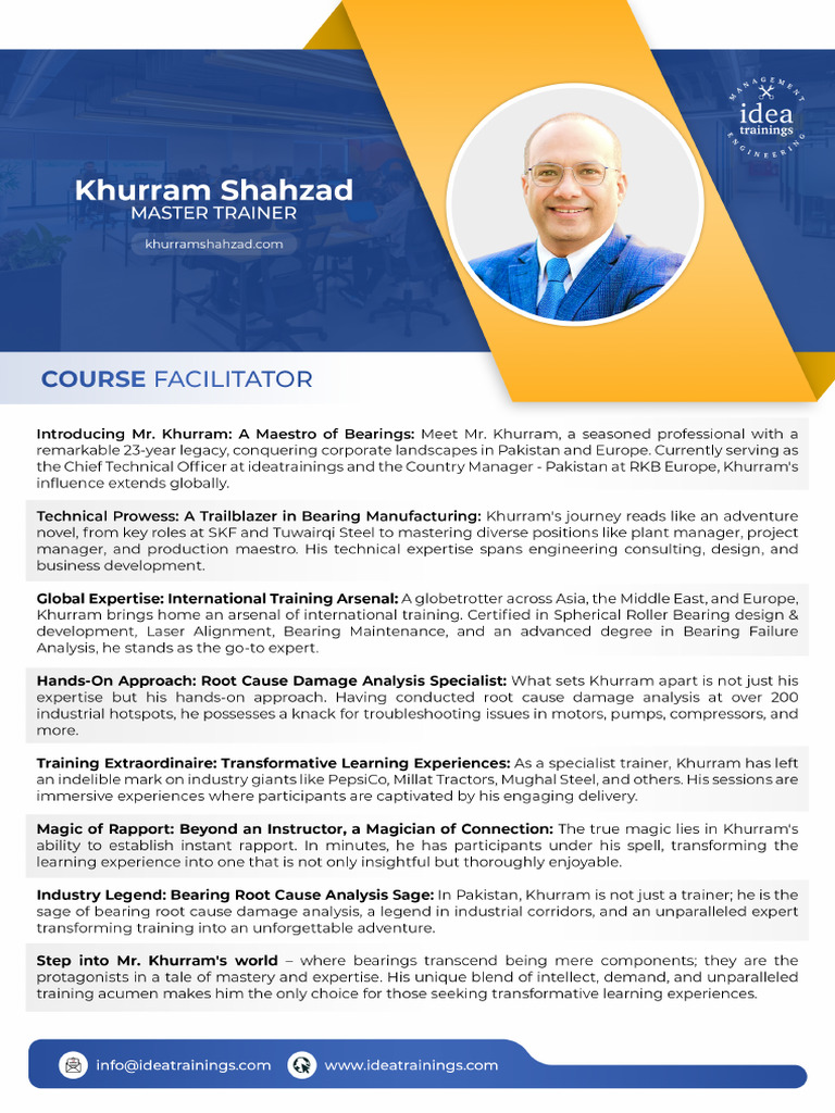 Khurram Shahzad Trainer Profile | PDF