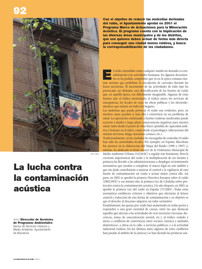 Contaminación Acústica en Barcelona | PDF | ruido | Decibel