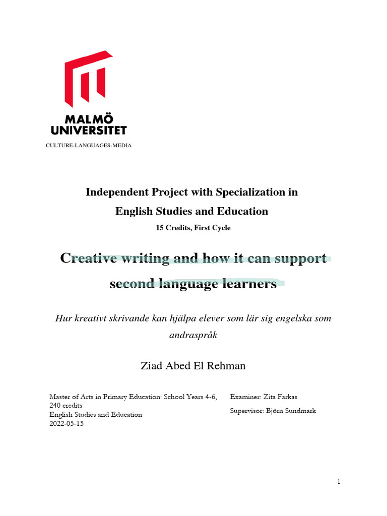 Article - Task 1 Creative Writing - 240204 - 161241 | PDF | English As A Second Or Foreign ...