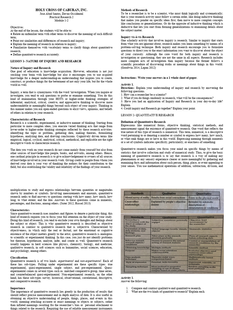 Module Prac. 2 12 | PDF | Quantitative Research | Inquiry