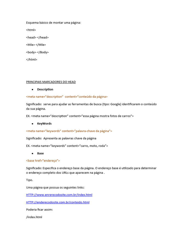 Básico Da Apostila de HTML | PDF