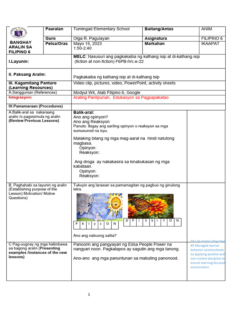 COT FIL 6 Q4 Piksyon Di Piksyon | PDF