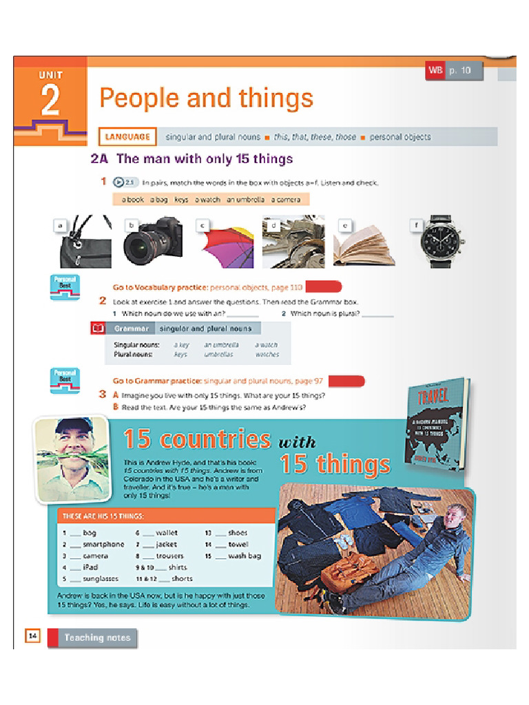 Personal Best A1 Student's Book Unit 2 | PDF