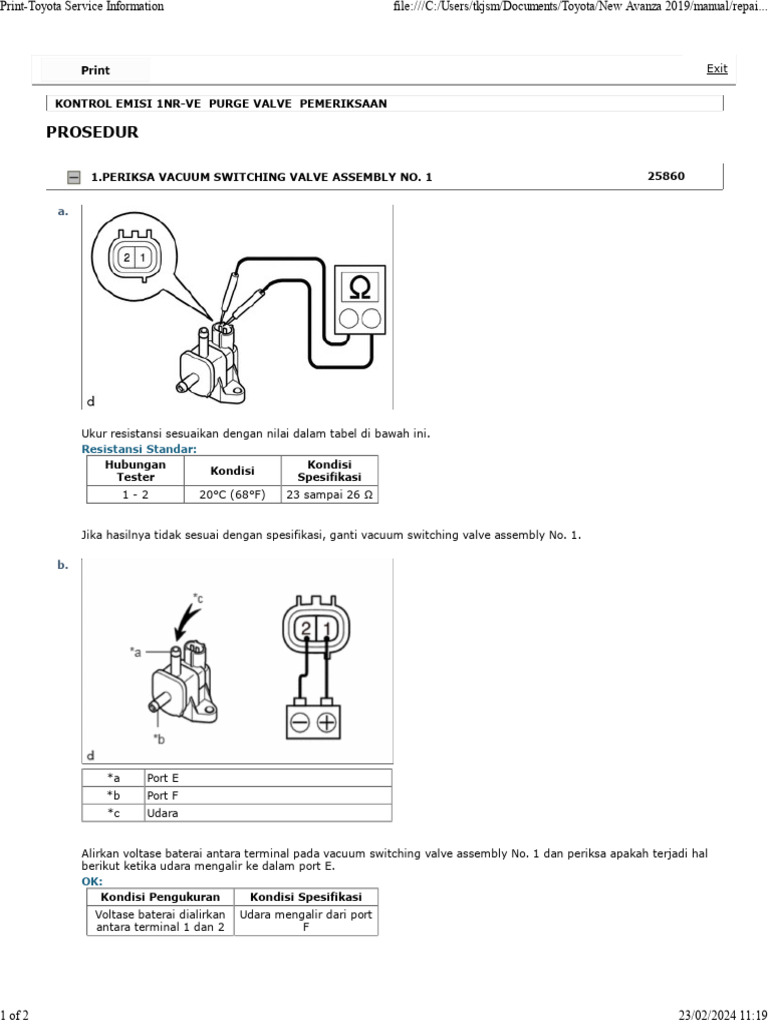 Pemeriksaan Purge Valve | PDF