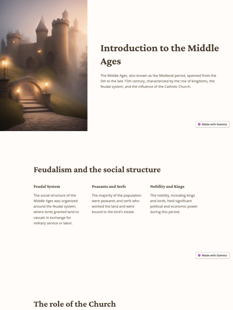 Introduction To The Middle Ages | PDF | Knight | Middle Ages