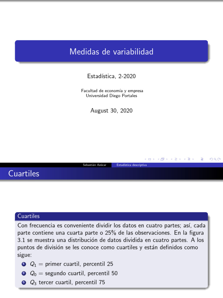 Clase 5 Medidas de Dispersi N | PDF | Desviación Estándar | Diferencia
