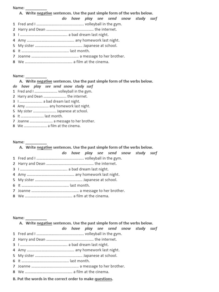 Past Simple Quiz | PDF | Human Communication | Linguistic Typology