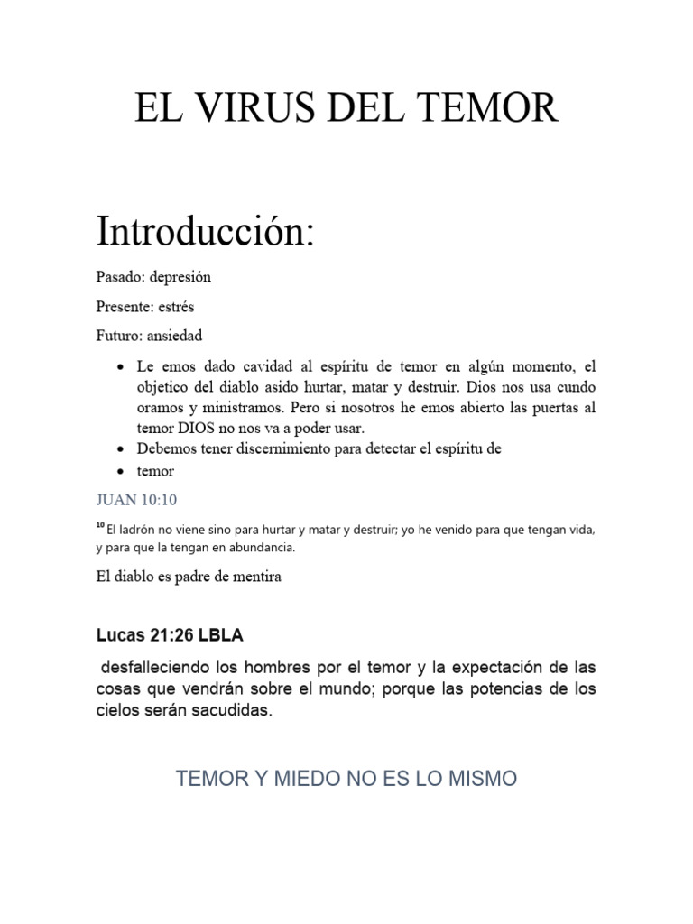 El Virus Del Temor | PDF | Temor | Amor