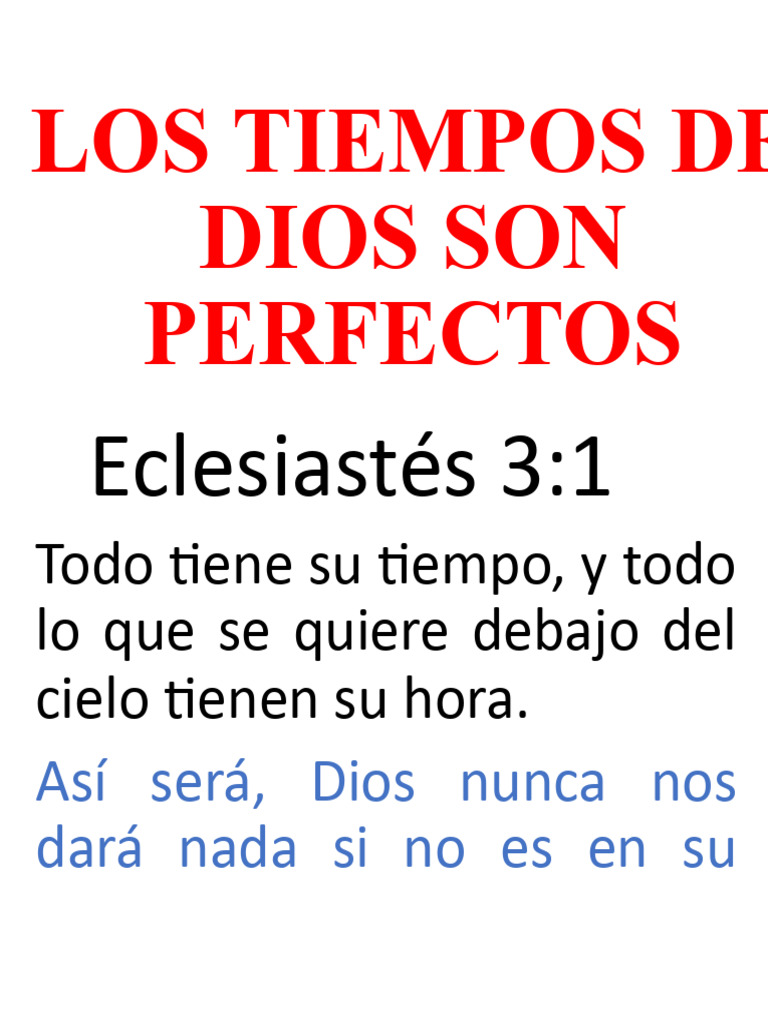 Los Tiempos de Dios Son Perfectos | PDF | Oración