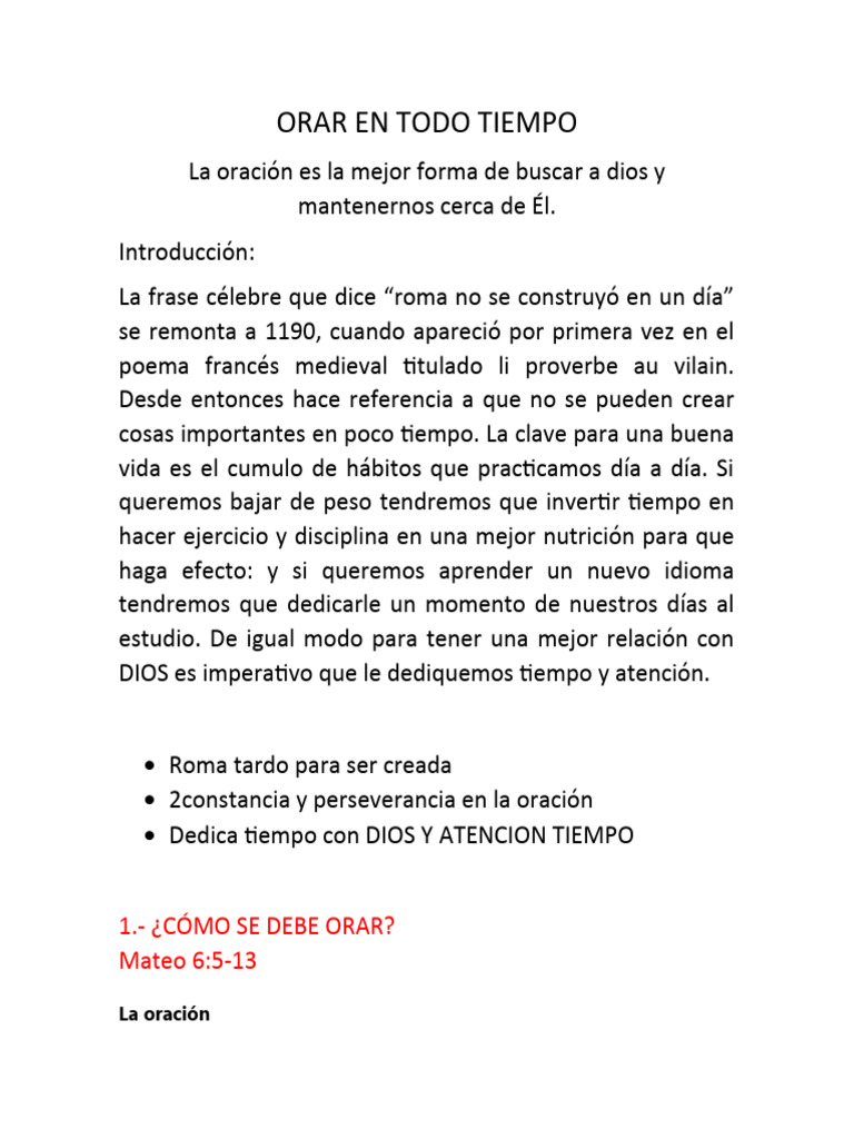 Orar en Todo Tiempo | PDF | Oración