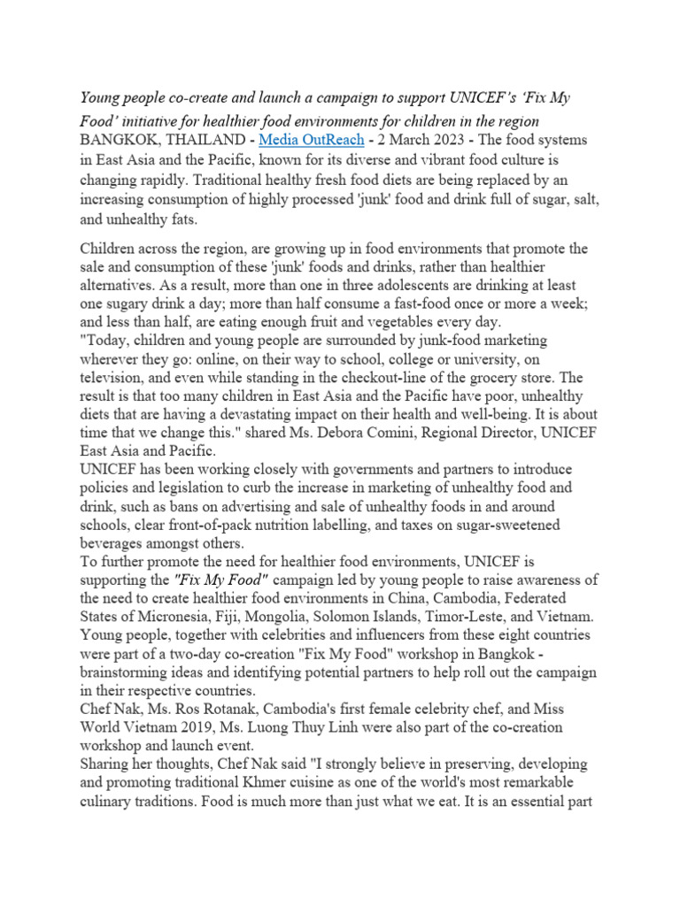 Fix My Food | PDF | Junk Food | Determinants Of Health