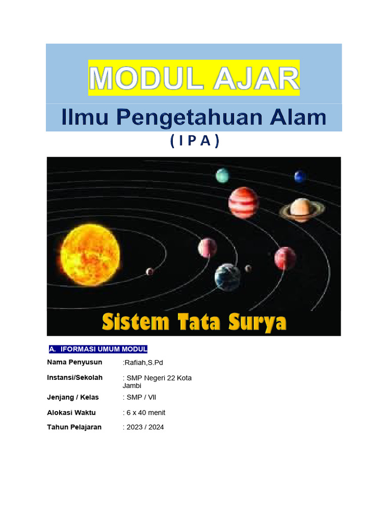 Modul Ajar Ipa Kelas Ix | PDF