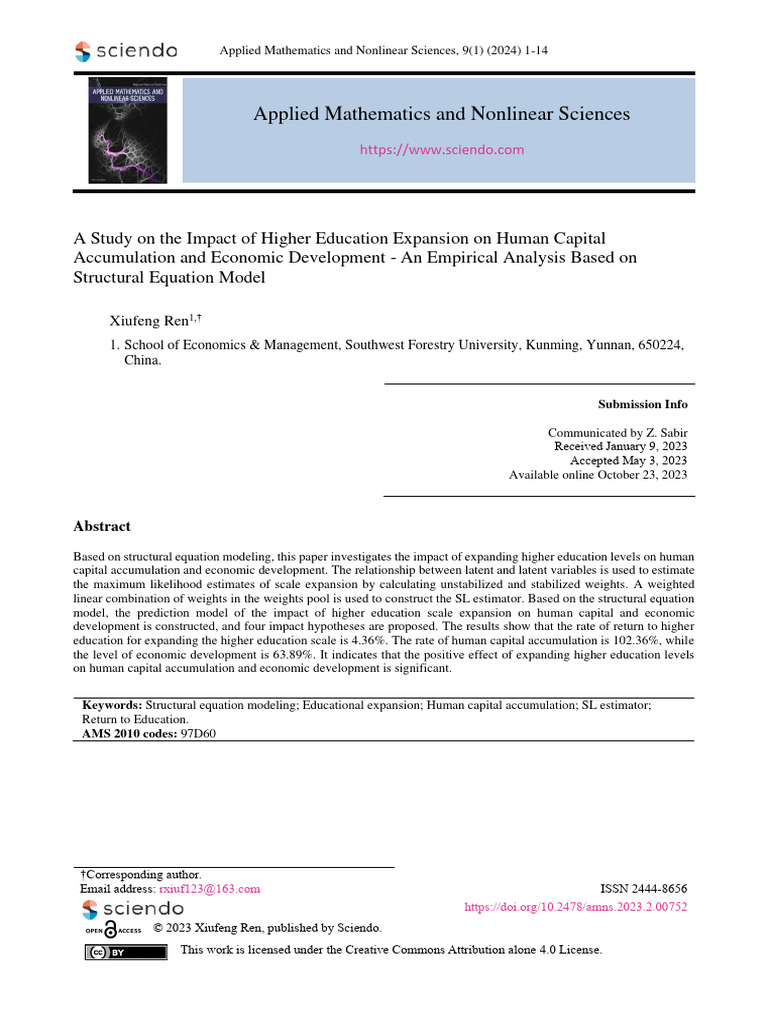A Study On The Impact of Higher Education Expansion On Human Capital ...