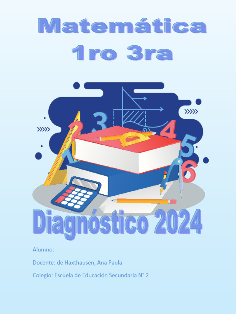 Diagnóstico Matemática 1ro | PDF | Matemáticas | Matemática Elemental