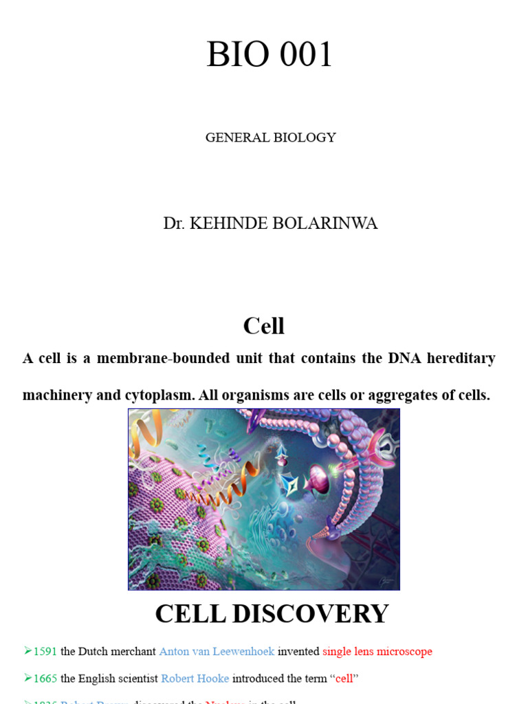 BIO 001 Real Slide First Semester | PDF | Cell (Biology) | Endoplasmic ...
