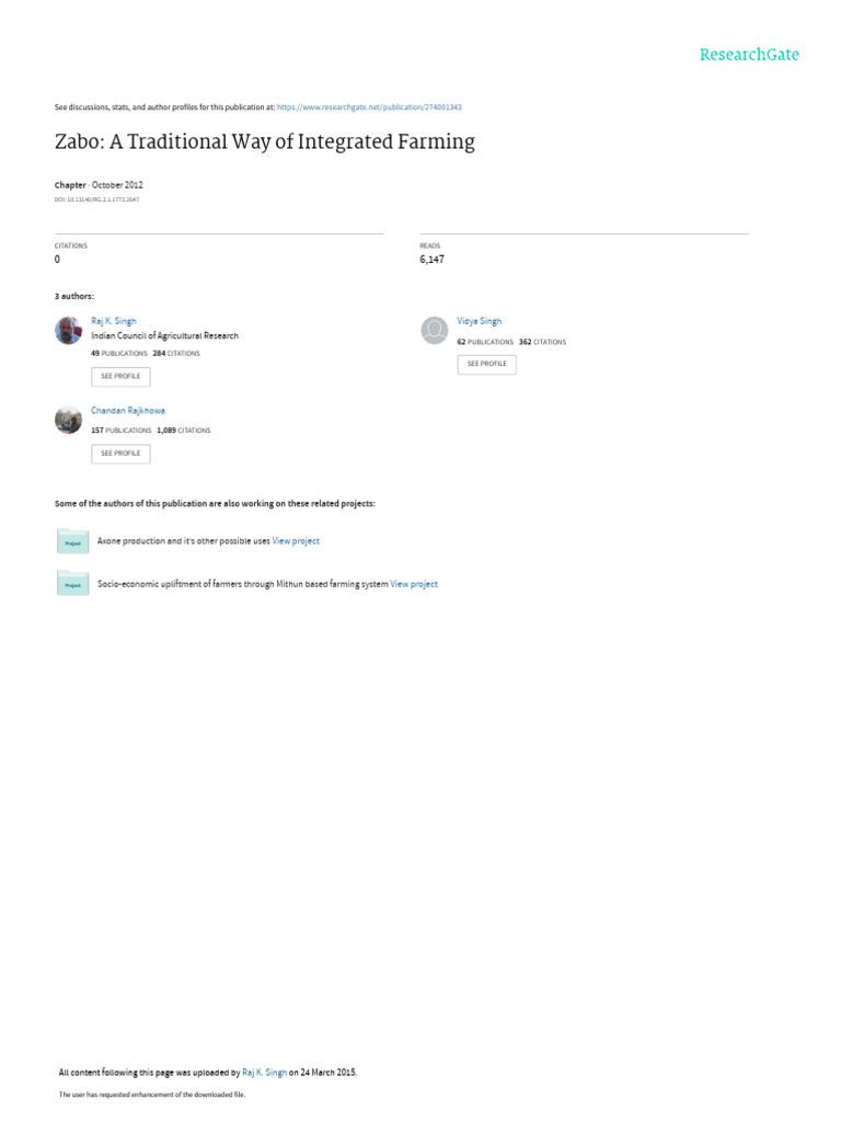 Zabo: Integrated Farming System Explained | PDF | Paddy Field | Rice