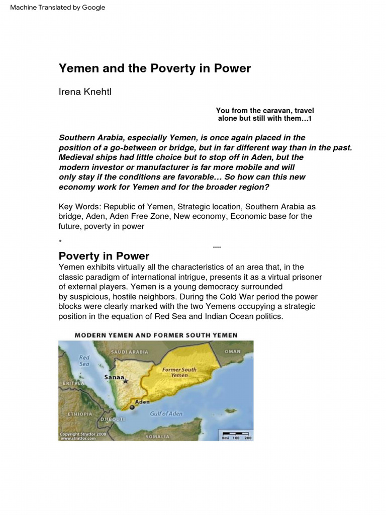 Yemen's Economic Future and Challenges | PDF | Yemen | World Politics