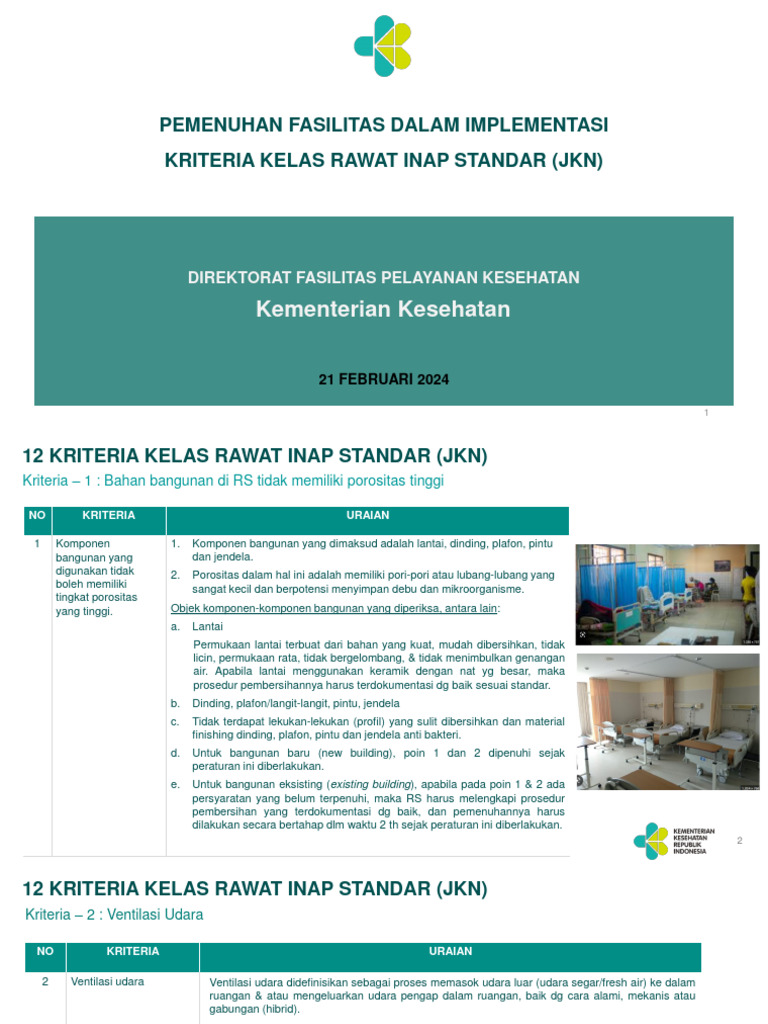 Pemenuhan Fasilitas Dalam Implementasi Kriteria KRIS | PDF