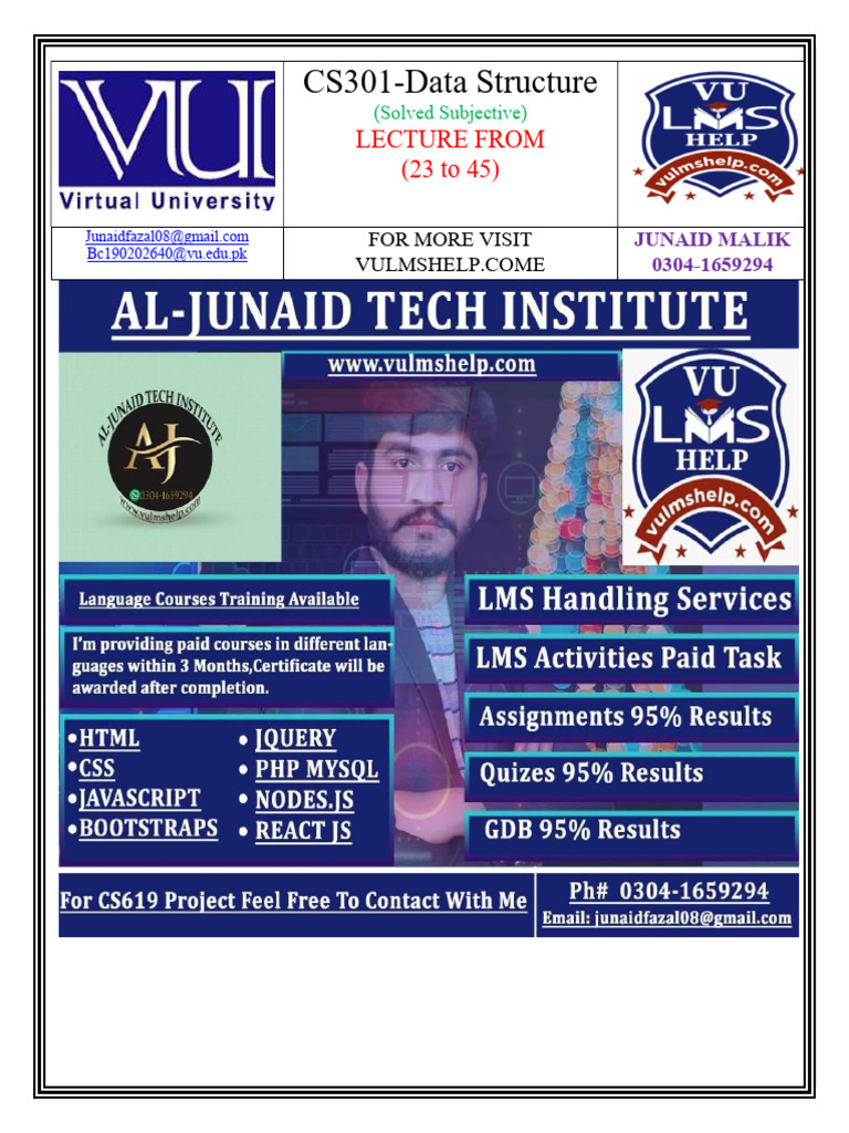 Cs301 Solved Subjective Final Term by Junaid | PDF | Algorithms | Software Engineering