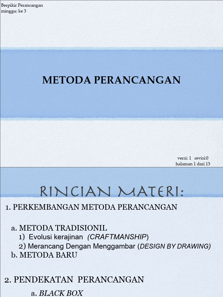 Perkembangan Metode Perancangan Arsitektur | PDF | Metode & Bahan Ajar ...