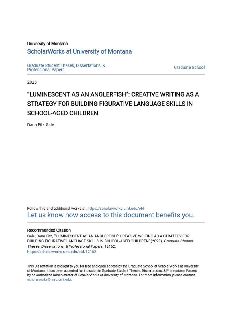 Luminescent As An Anglerfish - Creative Writing As A Strategy Fo | PDF ...