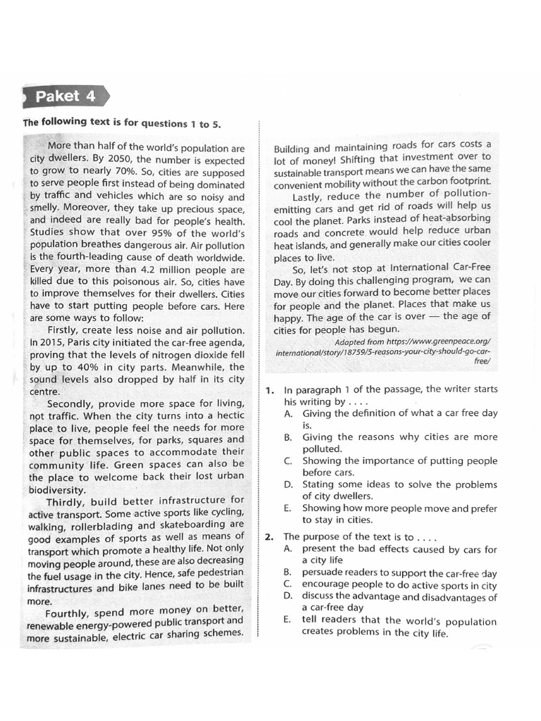 TryOut 4 Literasi Dalam Bahasa Inggriss | PDF