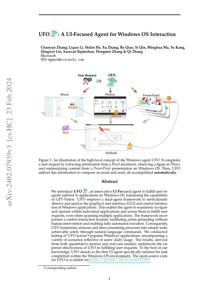 UFO: A UI-Focused Agent For Windows OS Interaction | PDF | Graphical ...