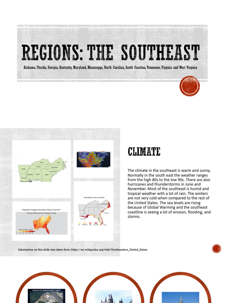 Regions - The Southeast | PDF | Southeastern United States | Rain