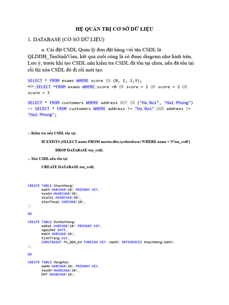HỆ QUẢN TRỊ CƠ SỞ DỮ LIỆU | PDF