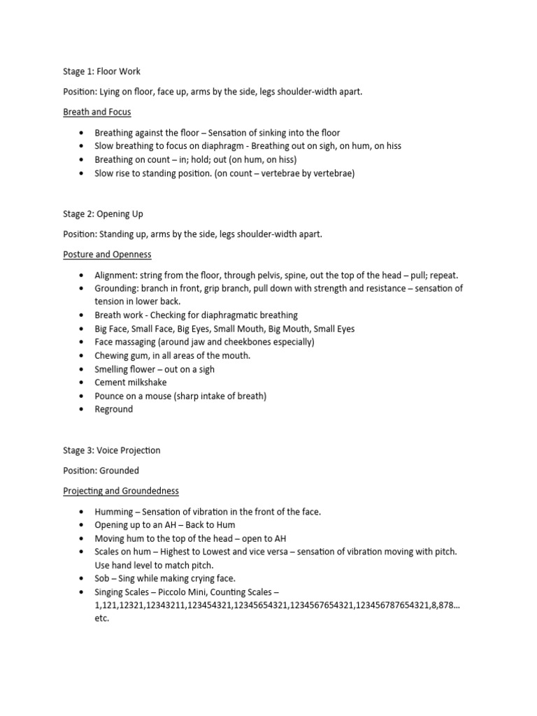 Vocal Warm Up Exercises Pdf