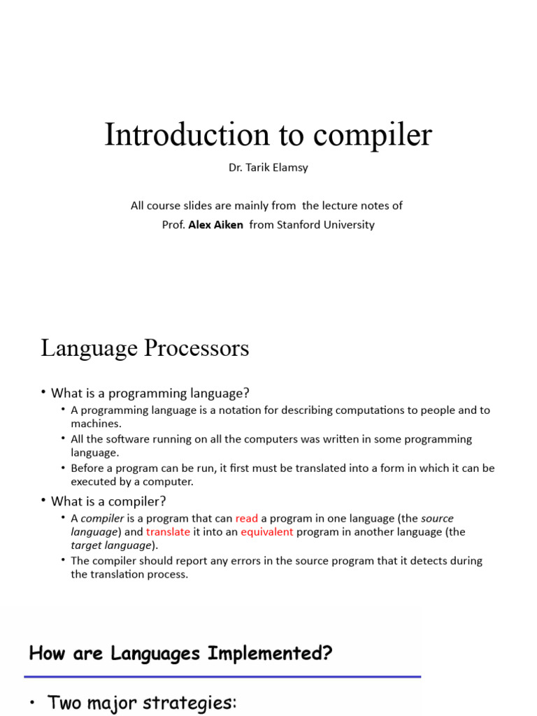 Chapter 1 Introduction To Compiler | PDF | Compiler | Computer Program