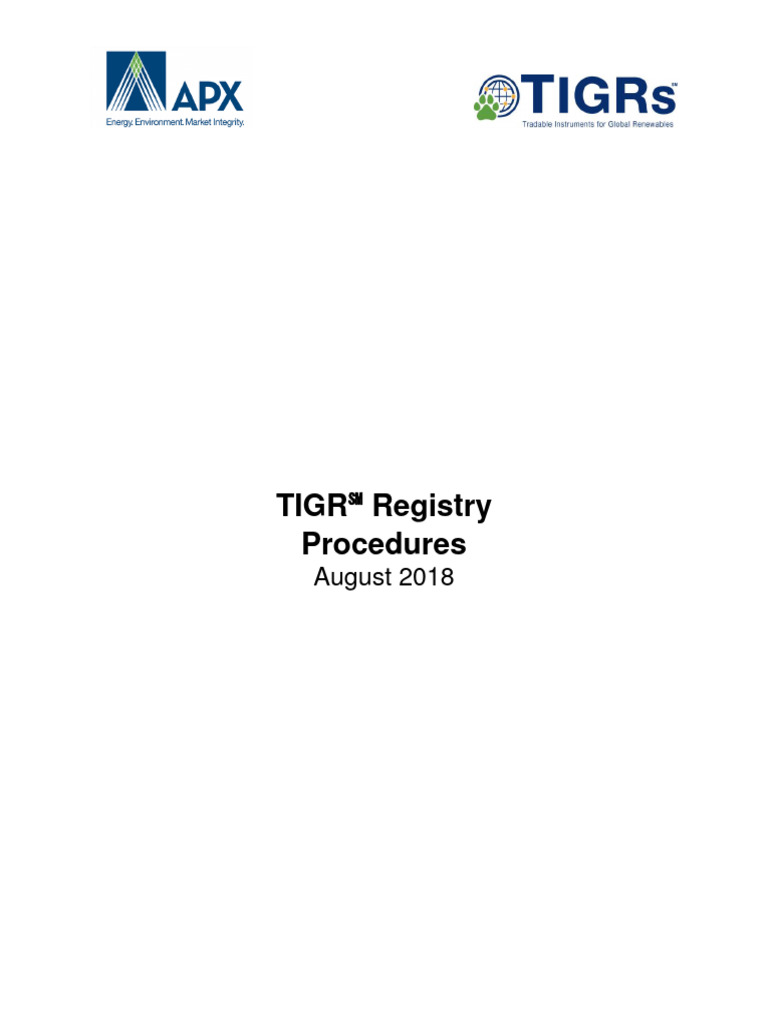 TIGR Registry Procedures August 2018 | PDF