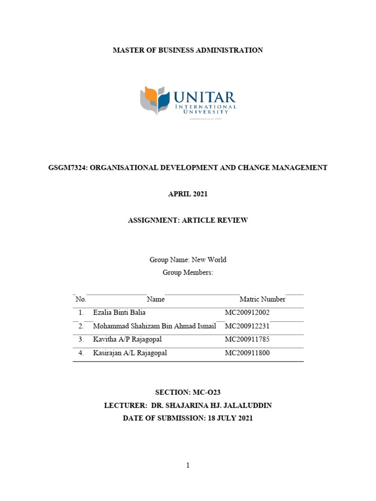 Sunway Group: Organizational Change Review | PDF | Innovation | Leadership