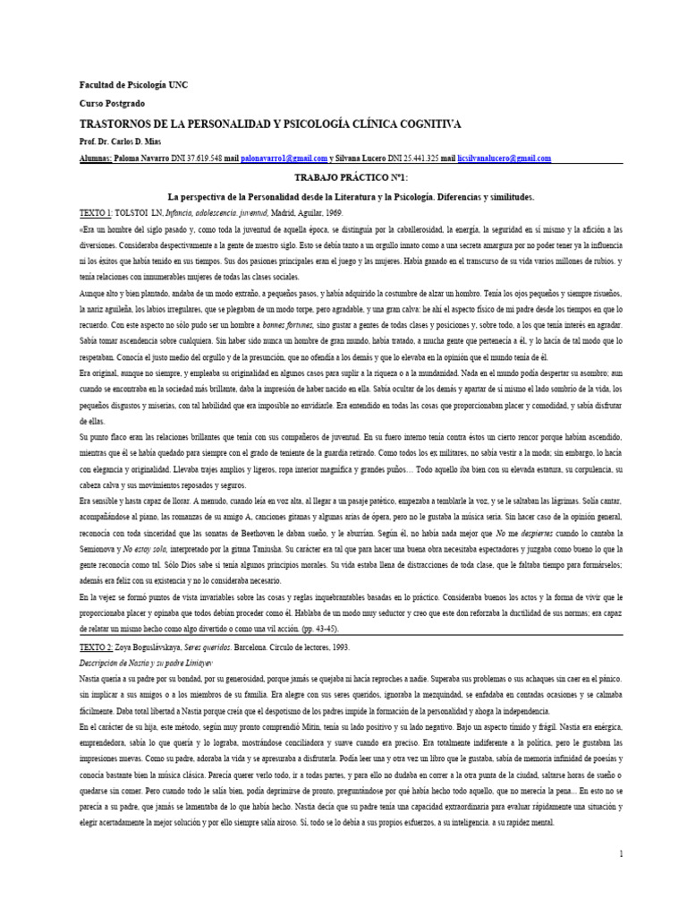 Trabajo Practico N°1 - Lucero-Navarro | Descargar gratis PDF | Las ...
