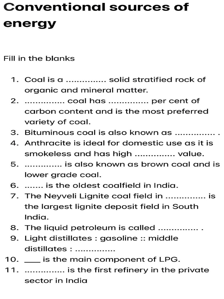Conventional Sources of Energy | PDF | Technology & Engineering