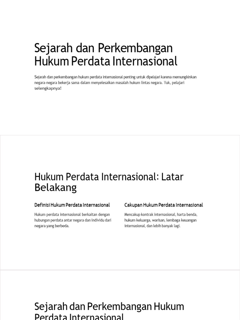 Sejarah Dan Perkembangan Hukum Perdata Internasional | PDF