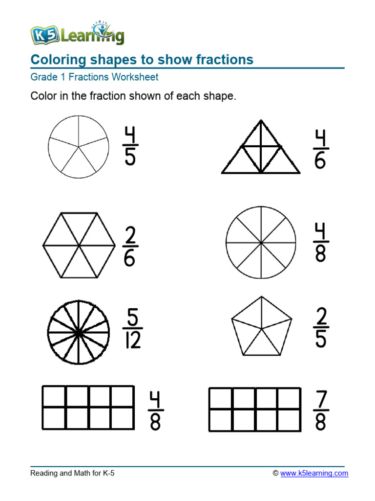 Grade 1 Fraction Coloring | PDF
